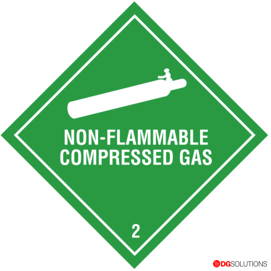 Class 2.2 Non-Flammable Gas Labels – Roll of 500 | DG Solutions Australia