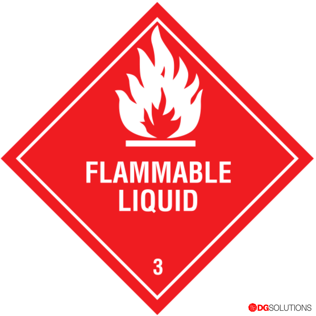 Class 3 Flammable Liquid Labels – Roll of 500 | DG Solutions Australia