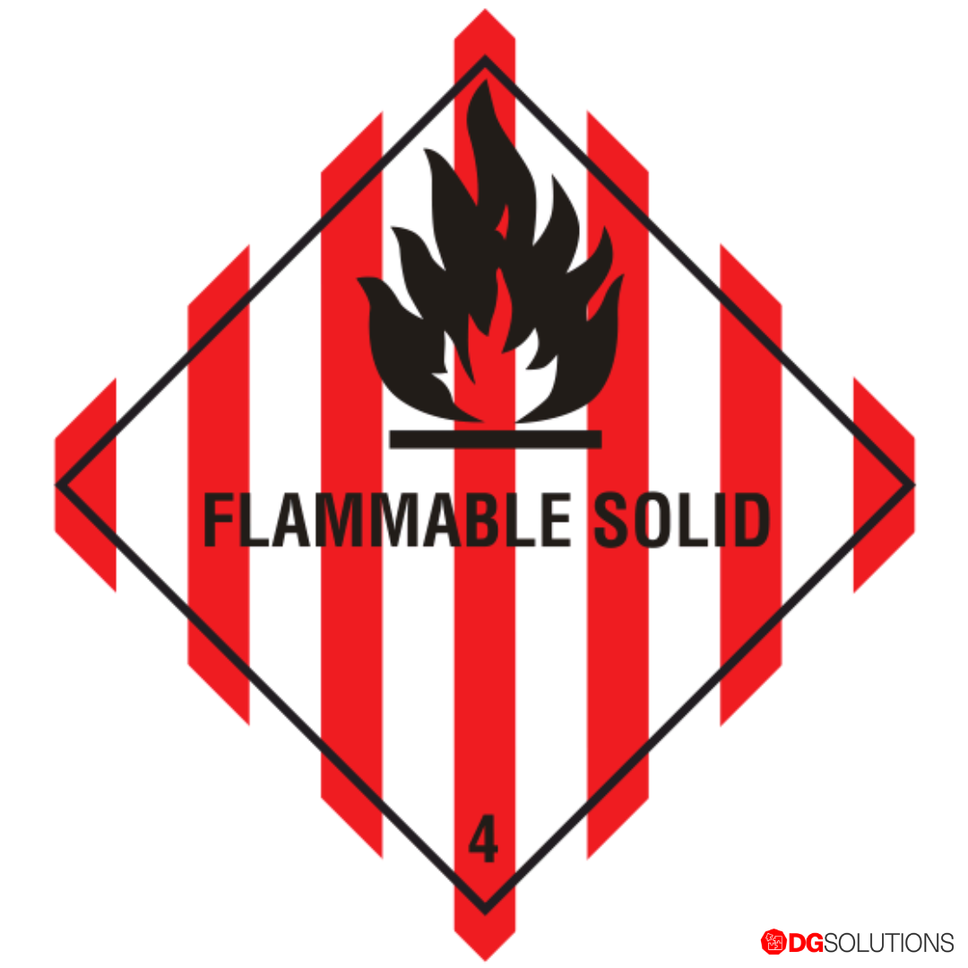 Class 4.1 Flammable Solid Labels – Roll of 500 | DG Solutions Australia