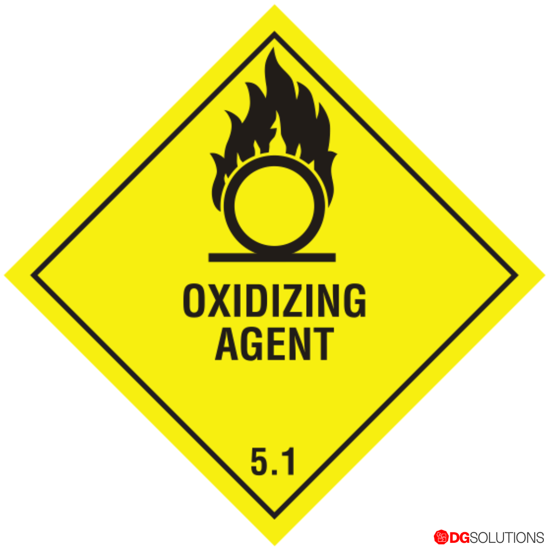 Class 5.1 Oxidizing Agent Label – Compliant DG Placard – DG Solutions ...